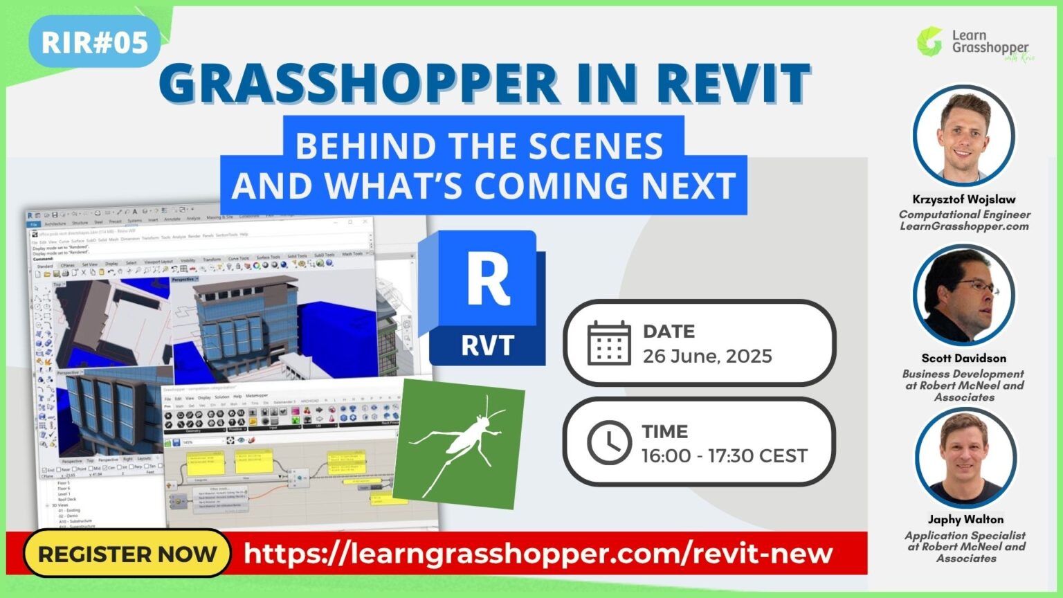 GRASSHOPPER IN REVIT: Behind the Scenes and What’s Coming Next - Events Food4Rhino